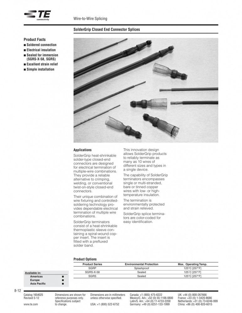 TE Connectivity SolderGrip documentation page 1