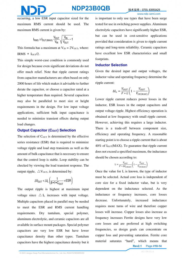 NDP23B0QB-B datasheet page 10
