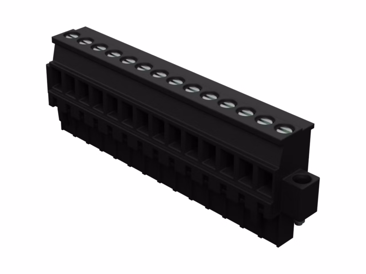 5.00mm Pitch Eurostyle Vertical Plug, with Retention Screws and Reverse Imprinting, Front Wire Entry, Gold (Au) Plated, Black, 14 Circuits for sale