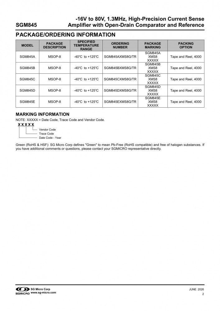 SGM845 datasheet page 2