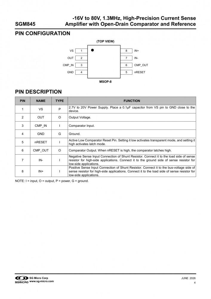 SGM845 datasheet page 4