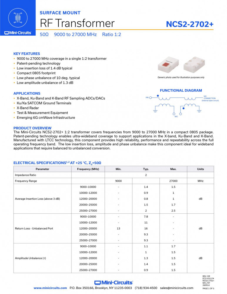 NCS2-2702+ datasheet page 1