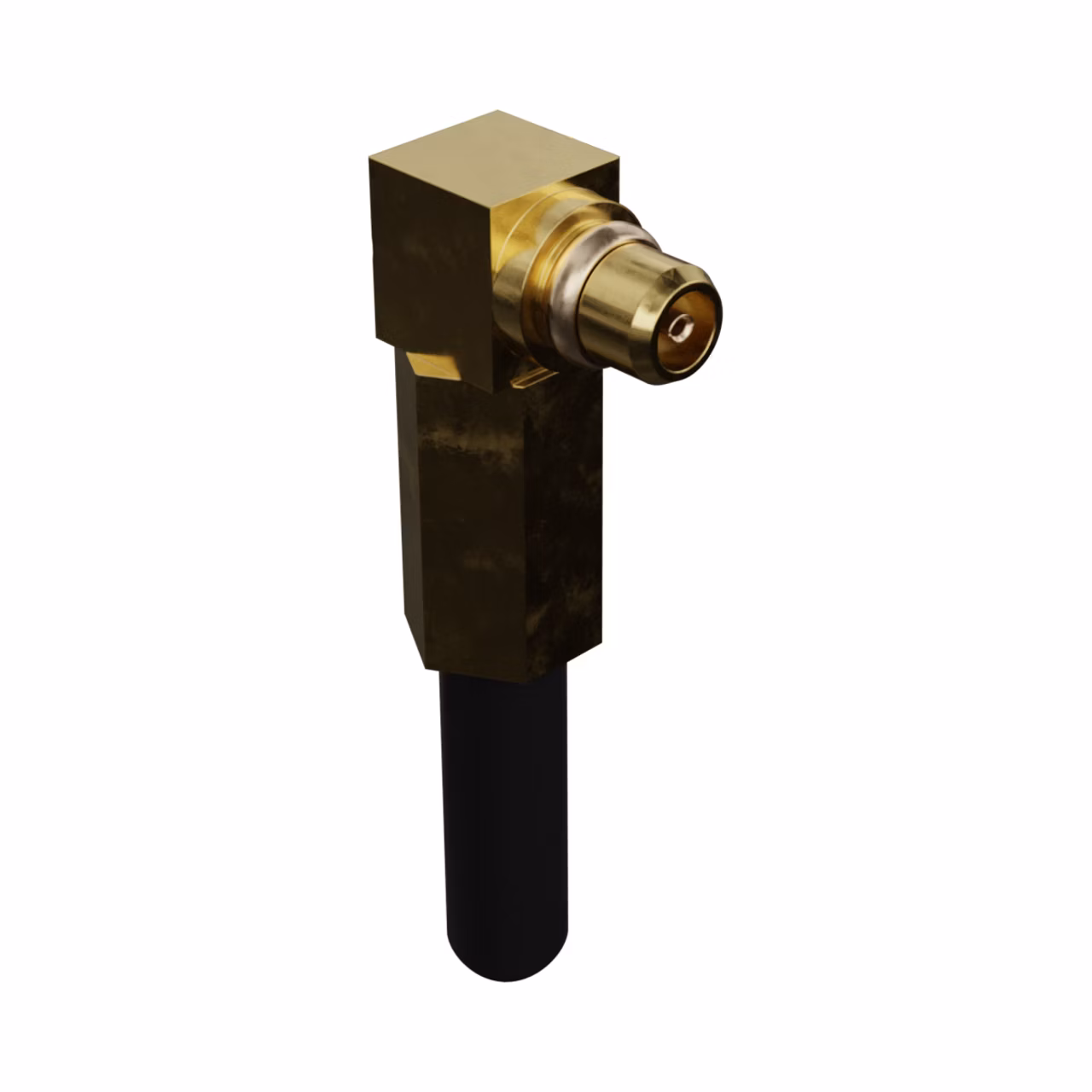 MMCX Plug, Reverse Polarity, Right-Angle, Crimp, RG-174, RG-188 and RG-316, Brass Body, Gold (Au) Plating, 50 Ohms for sale