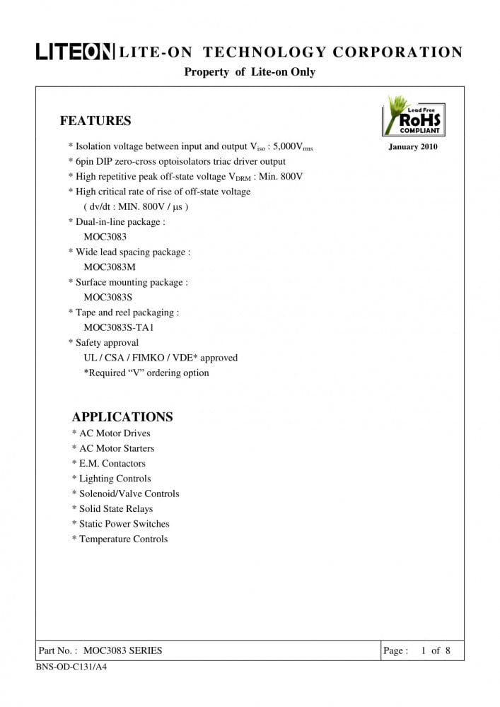 MOC3083 datasheet page 2