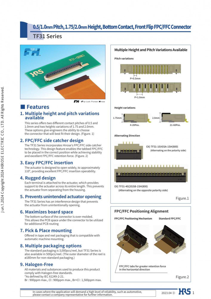 HRS TF31 series datasheet page 1