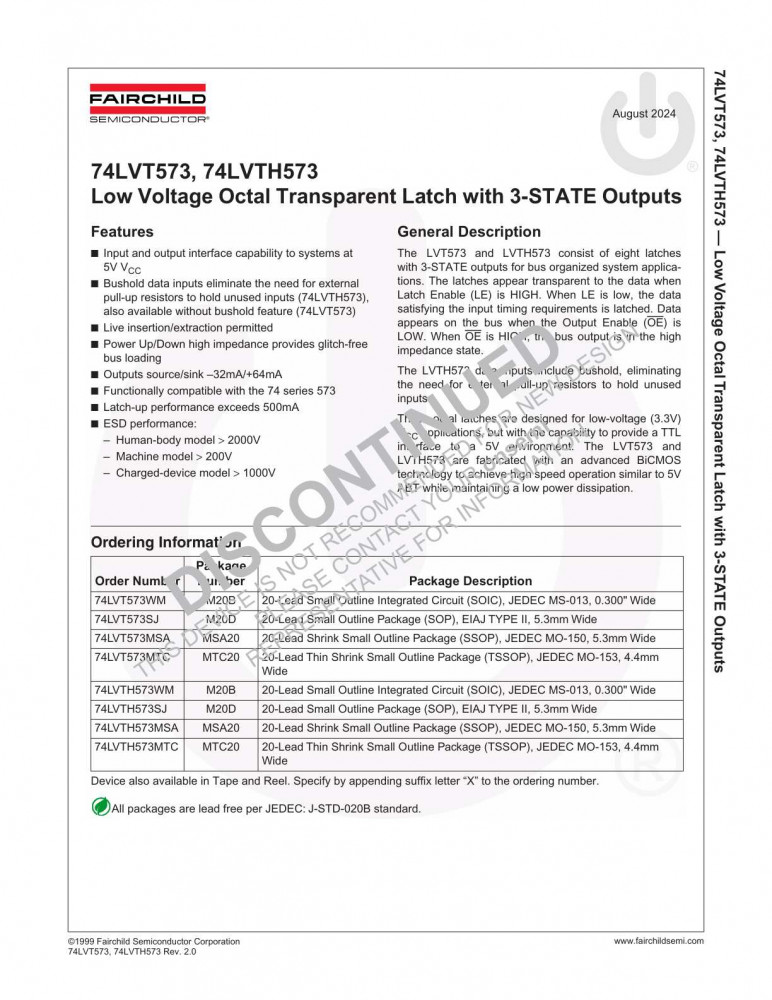 74LVTH573 document page 1