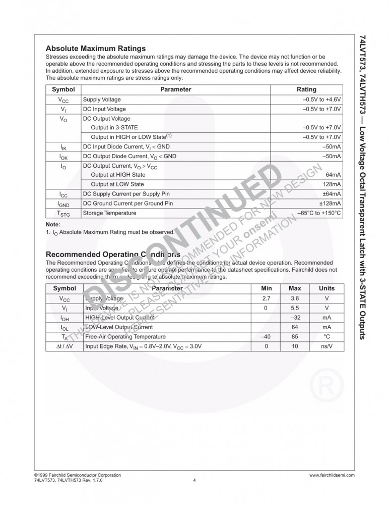 74LVTH573 document page 4