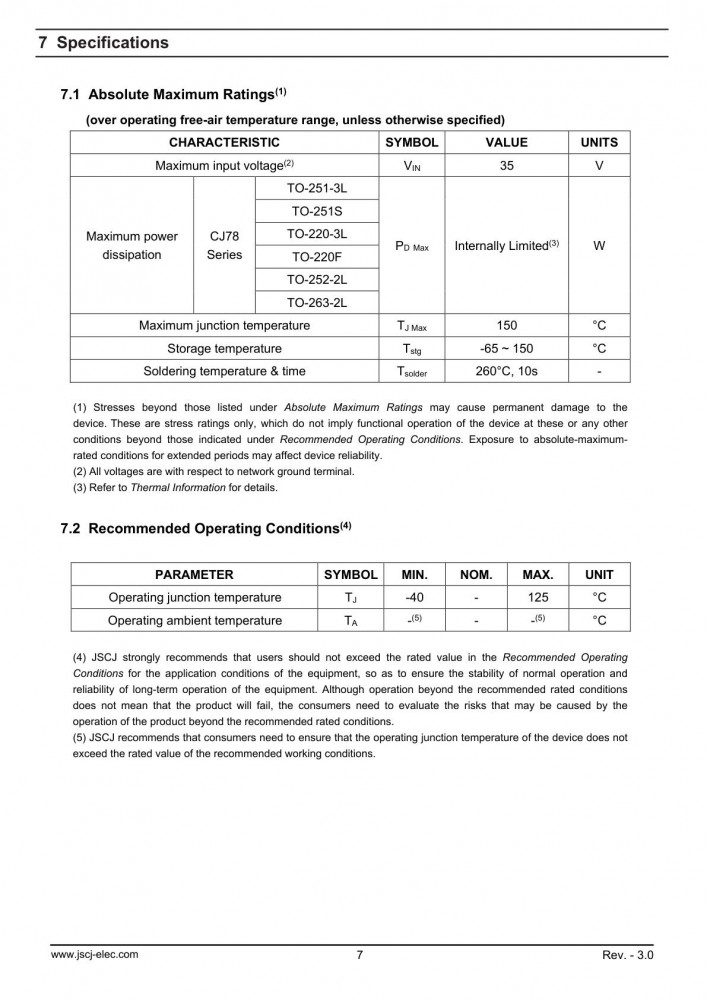 CJ7805 datasheet page 7