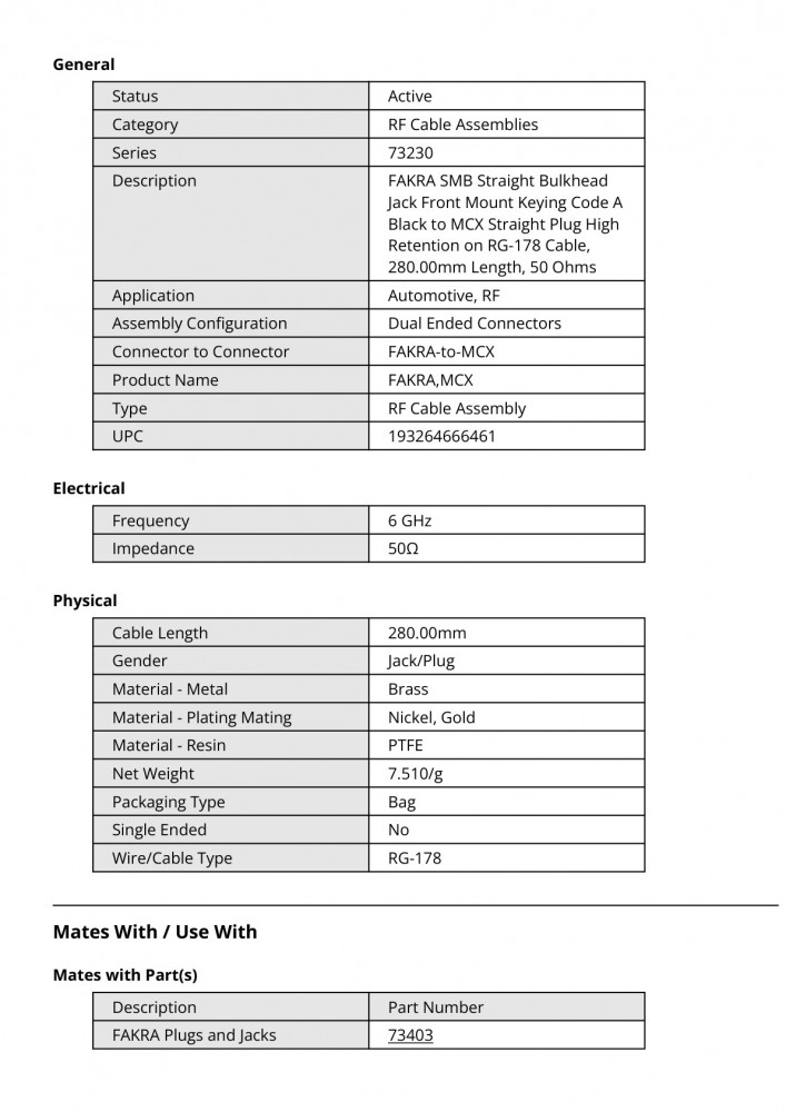 Technical document image 2 for MOLEX 732300662