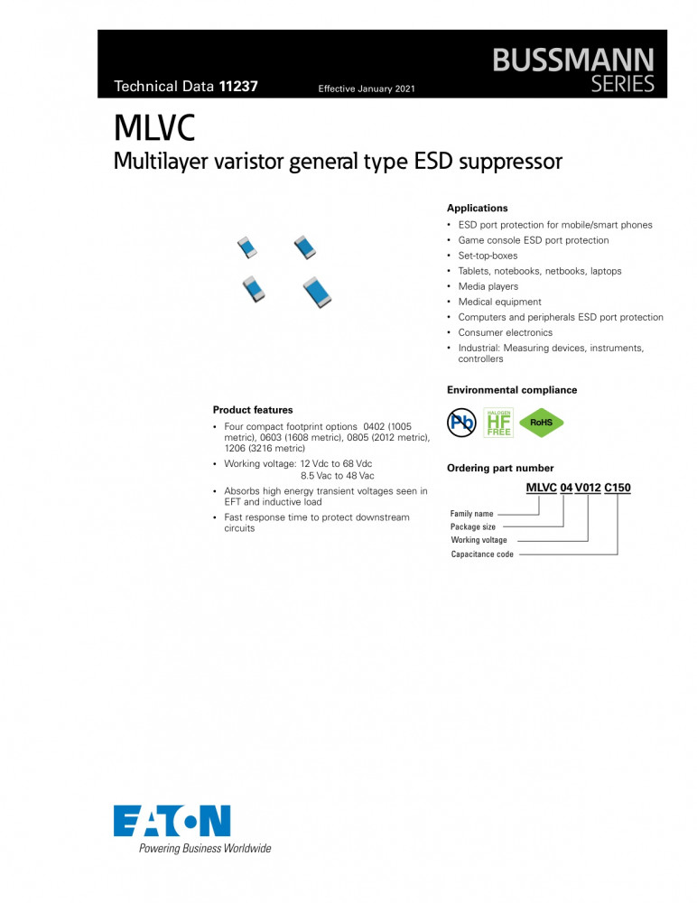 EATON MLVC datasheet page 1