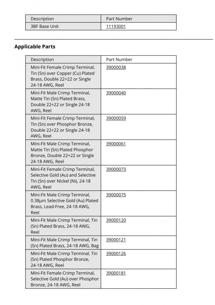 Technical document page 3 for Molex 639115600
