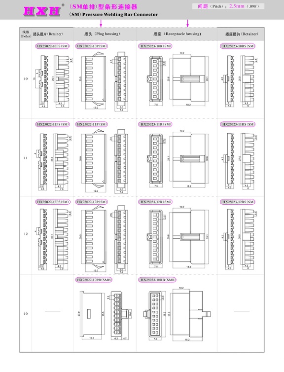 Hongxing HX25023 connector datasheet page 4