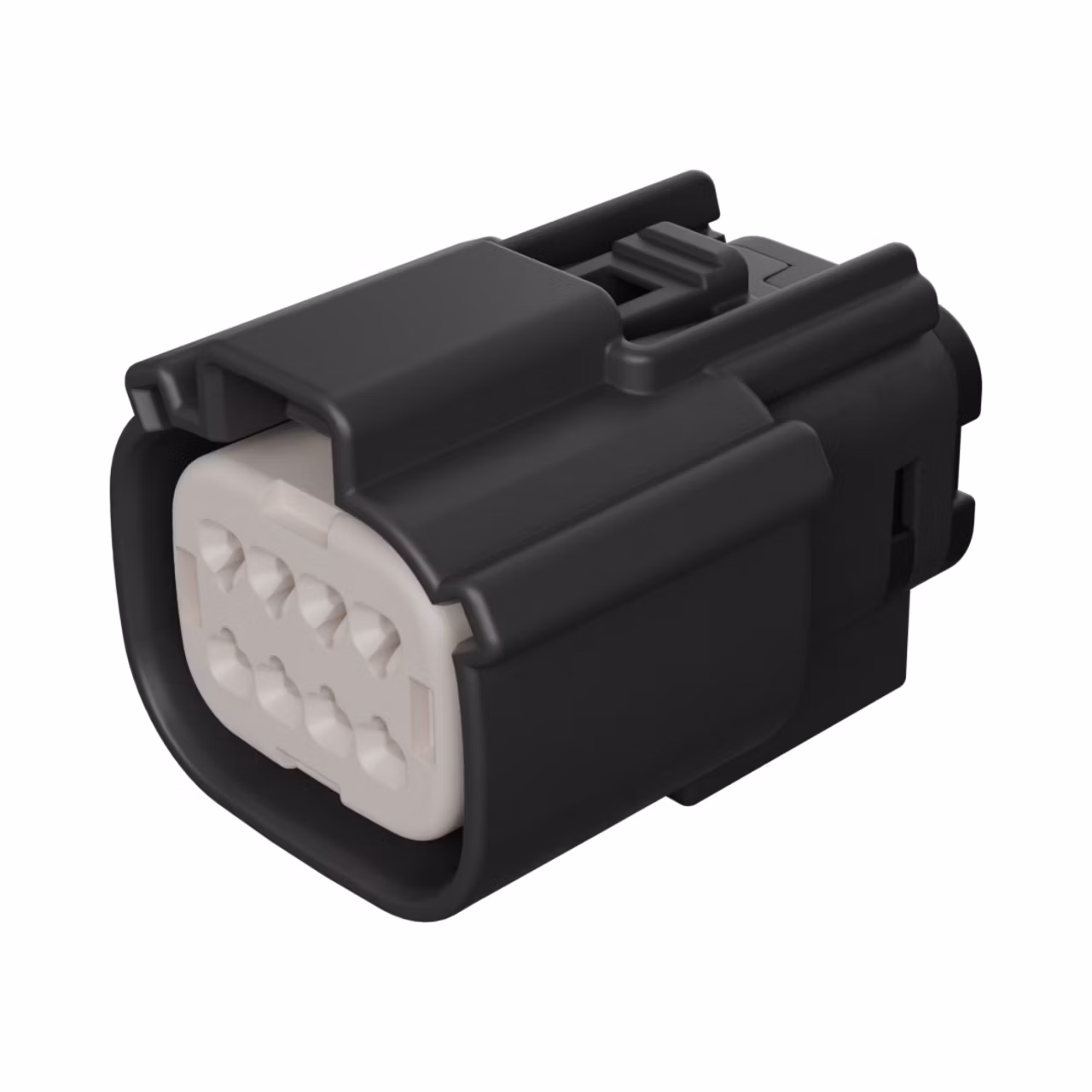 MX150 Mat-Sealed Female Connector Assembly, Dual Row, 8 Circuits, Keying Option C, without Connector Position Assurance, with Clip-Slot, Dark Gray for sale