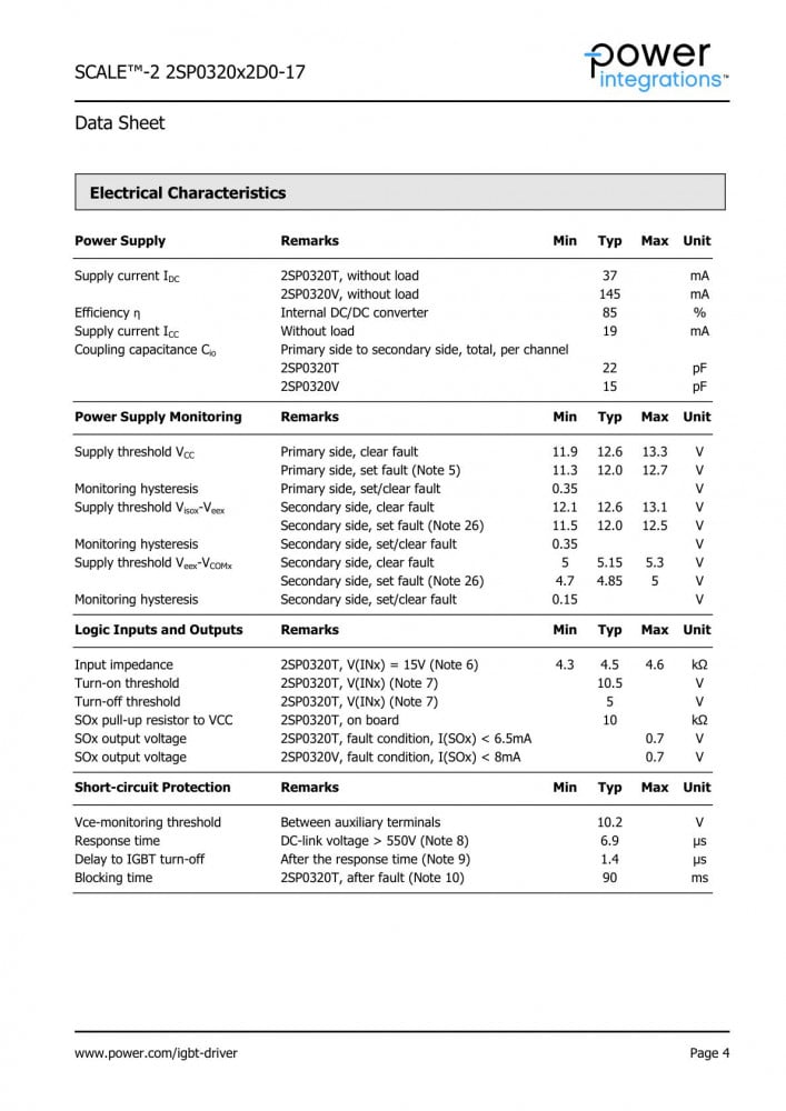 2SP0320T2D0-17 datasheet page 4
