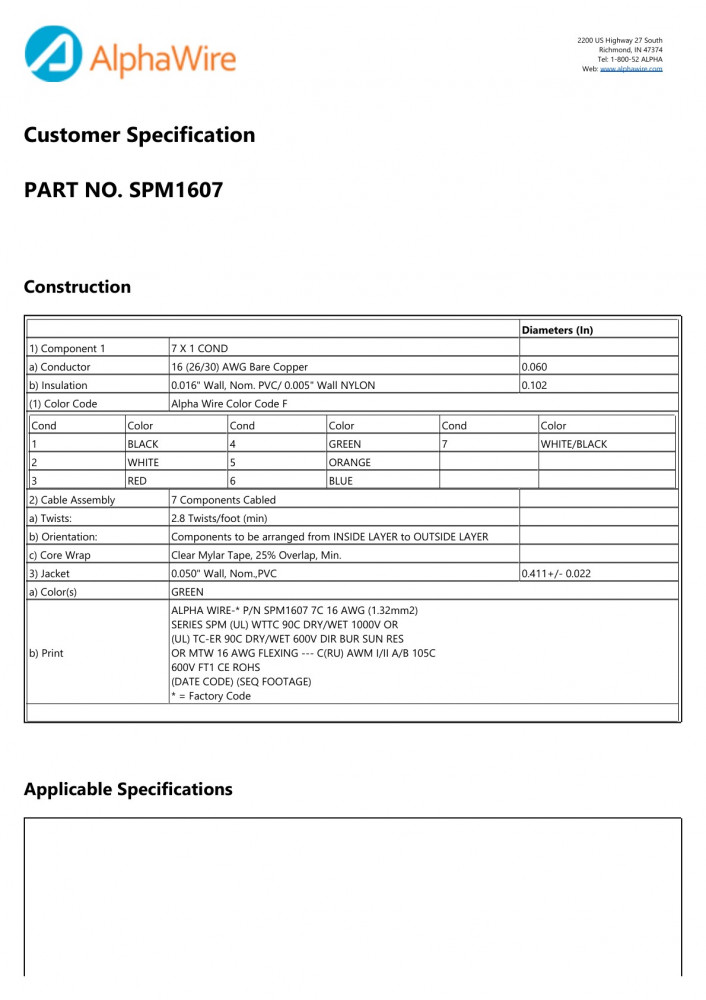 SPM1607 technical document page 1