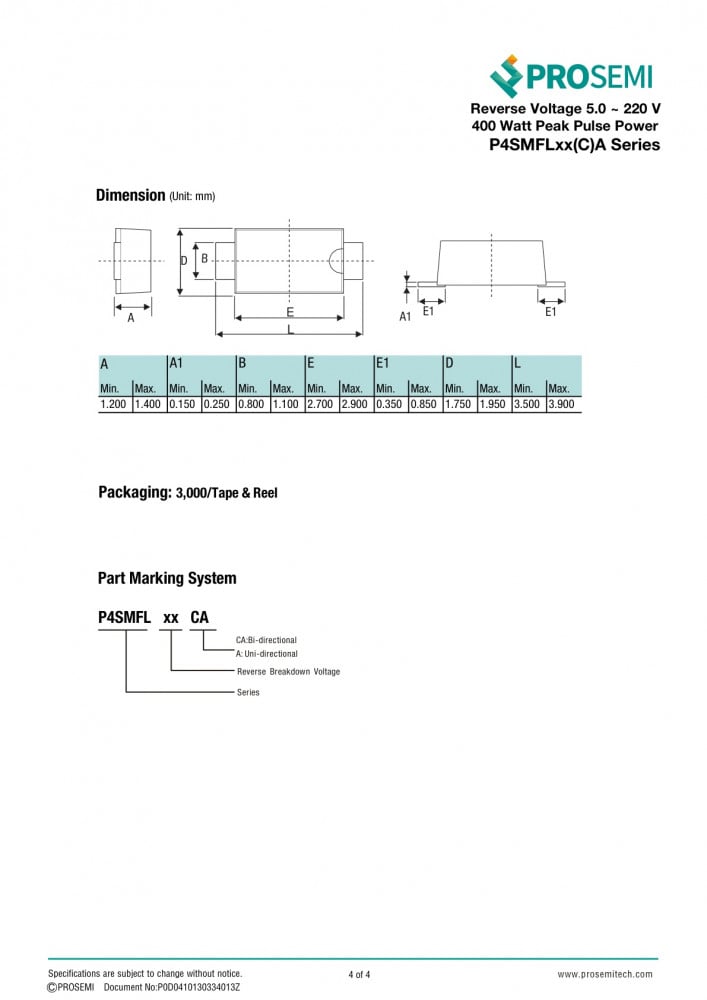 P4SMFL22CA datasheet page 4