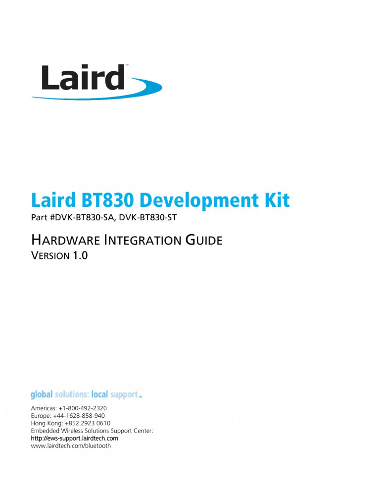 DVK-BT830 document page 1