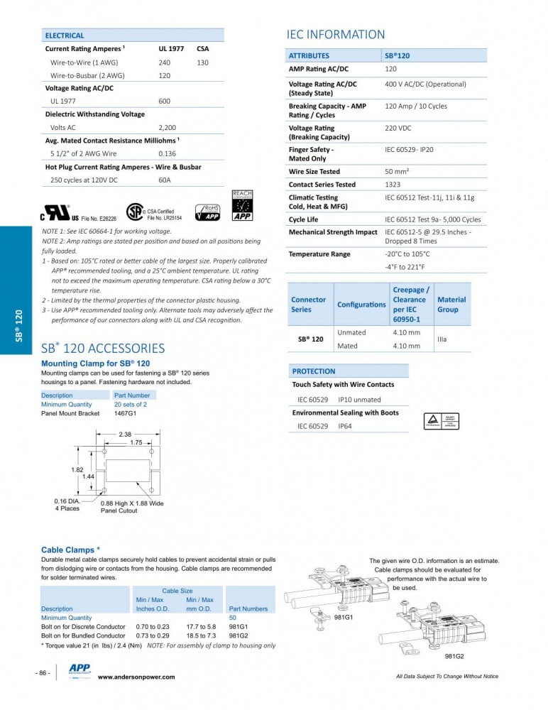 Anderson Power SB 120 datasheet page 3