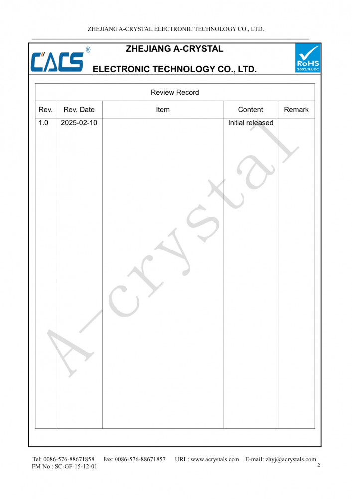 POC2525 specification page 2