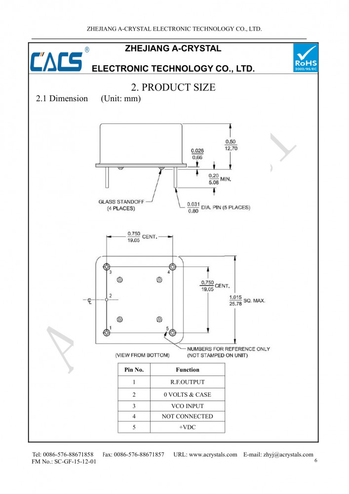 POC2525 specification page 6