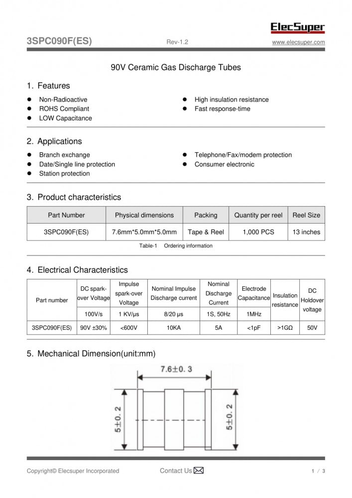 3SPC090F(ES) datasheet page 1