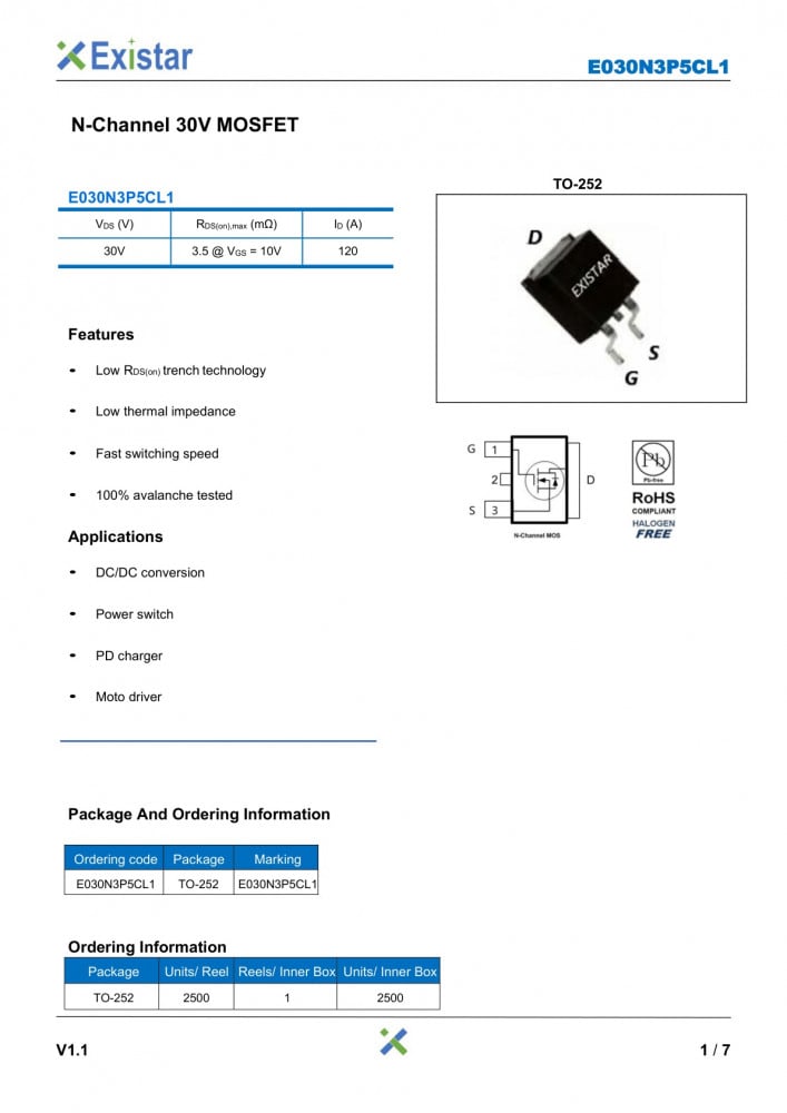 E030N3P5CL1 datasheet page 1