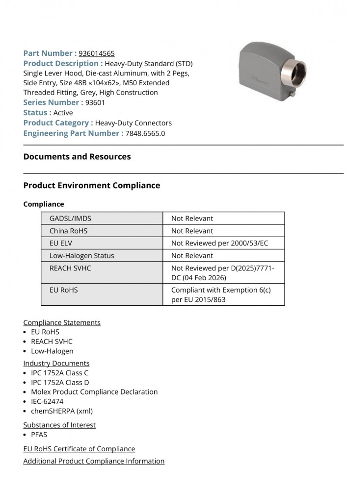 936014565 product document image, page 1