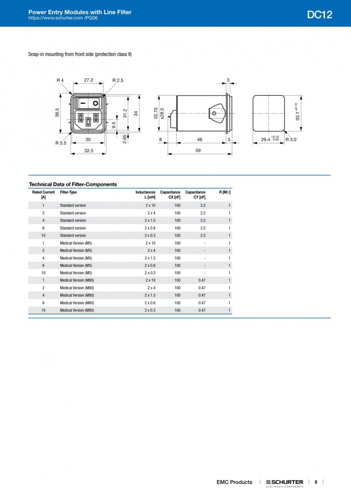 SCHURTER DC12 technical document page 5