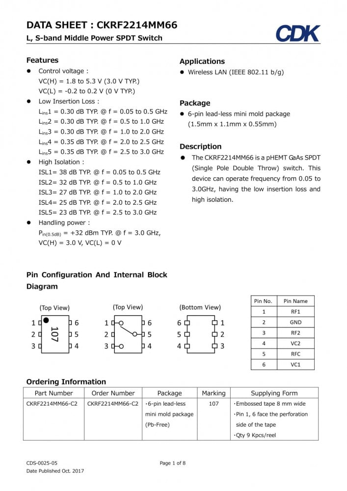 CKRF2214MM66-C2 datasheet page 1