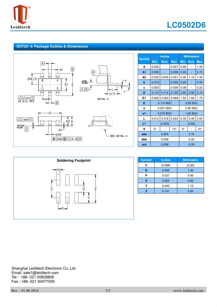 LC0502D6 datasheet page 3