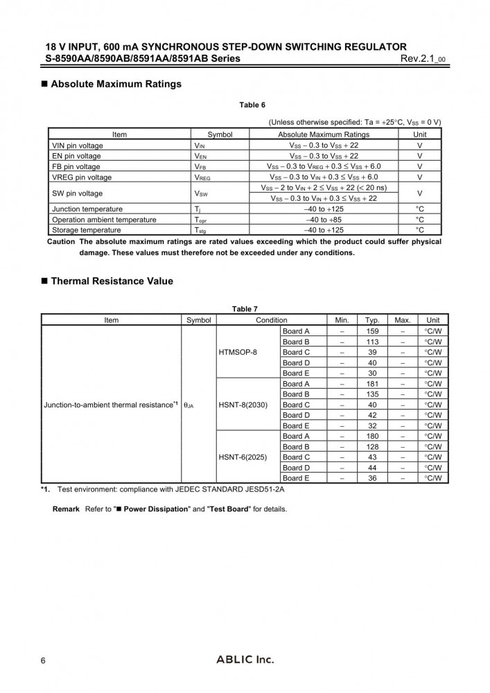 S-8590AA-A8T1U7 datasheet page 6