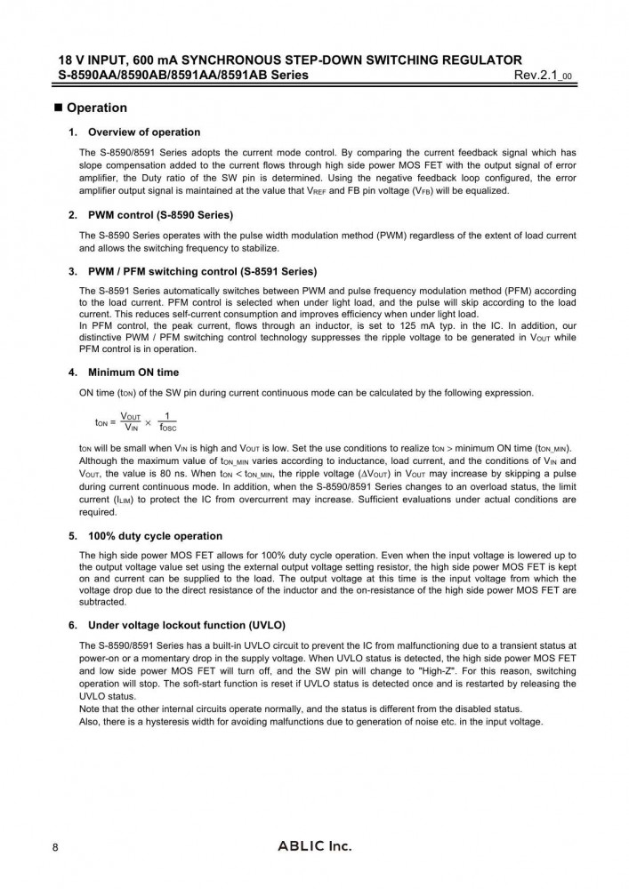 S-8590AA-A8T1U7 datasheet page 8