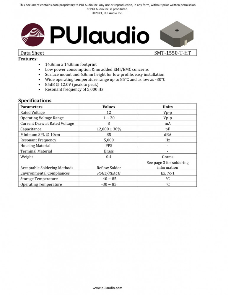 SMT-1550-T-HT datasheet page 1