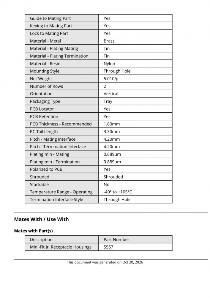 Technical document page image 3 for Molex 442060002
