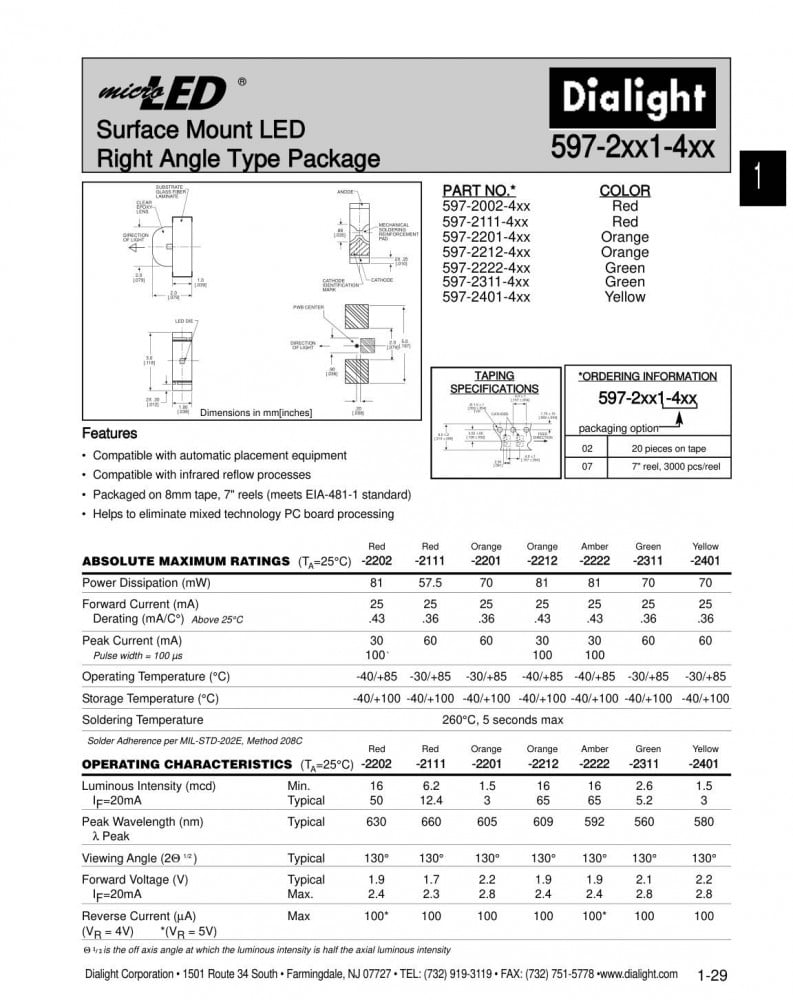 Dialight 5972401407 technical document preview