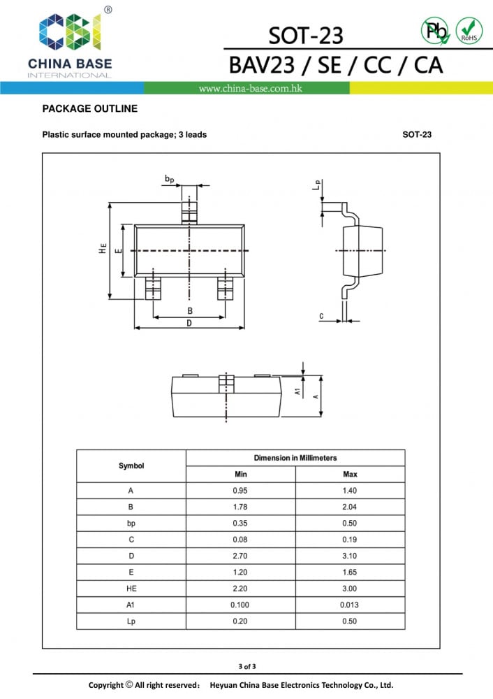 BAV23SE datasheet page 3