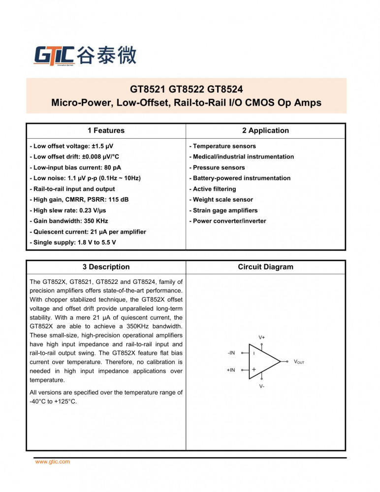GT8522M8 datasheet page 1
