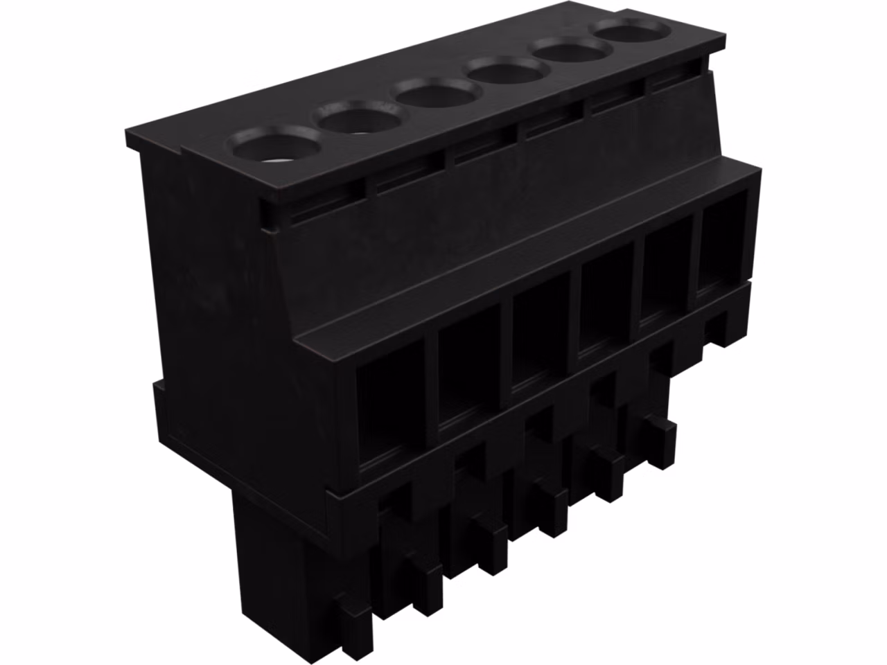 3.50mm Pitch Eurostyle Vertical Plug, with Standard Imprinting, Front Wire Entry, Gold (Au) Plated, Black, 6 Circuits for sale