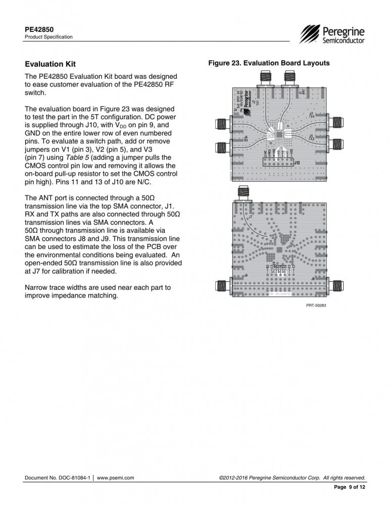 PE42850B-X datasheet page 9
