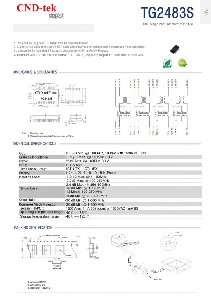 TG2483S technical document preview