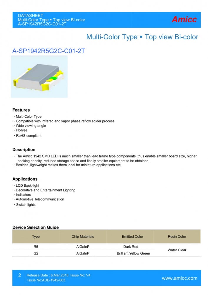 A-SP1942R5G2C-C01-2T datasheet page 2