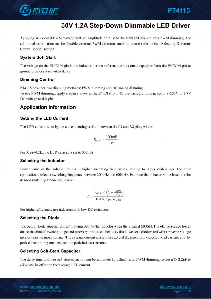 PT4115 datasheet page 7