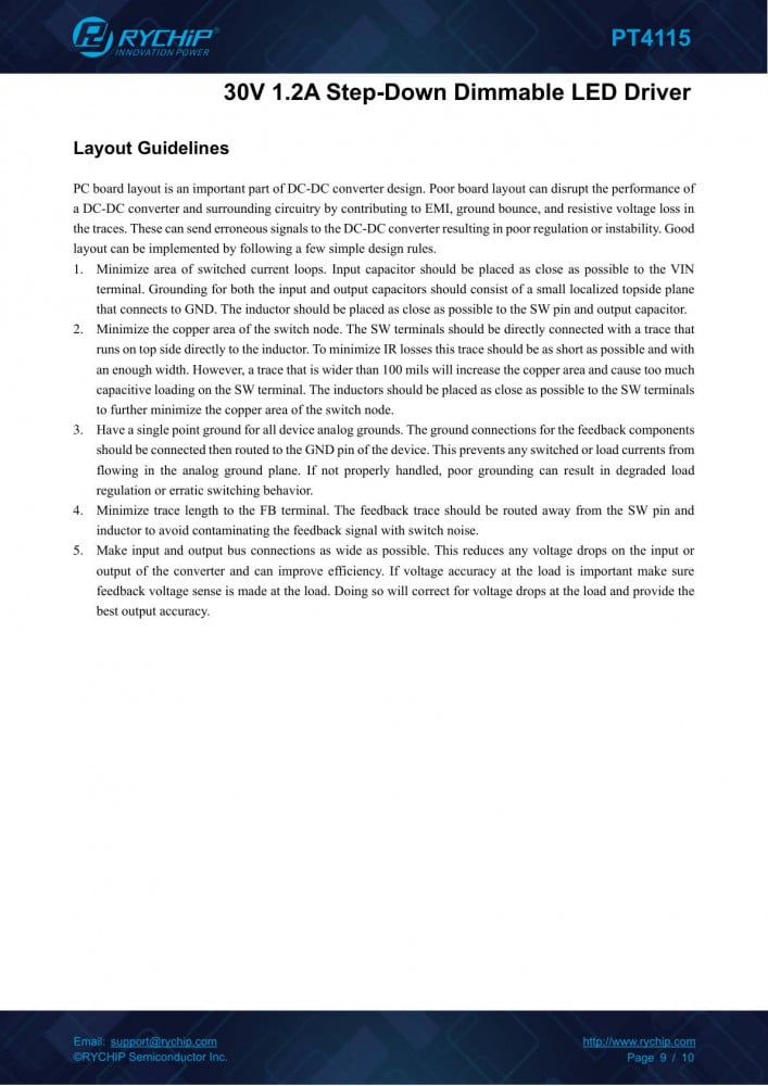 PT4115 datasheet page 9