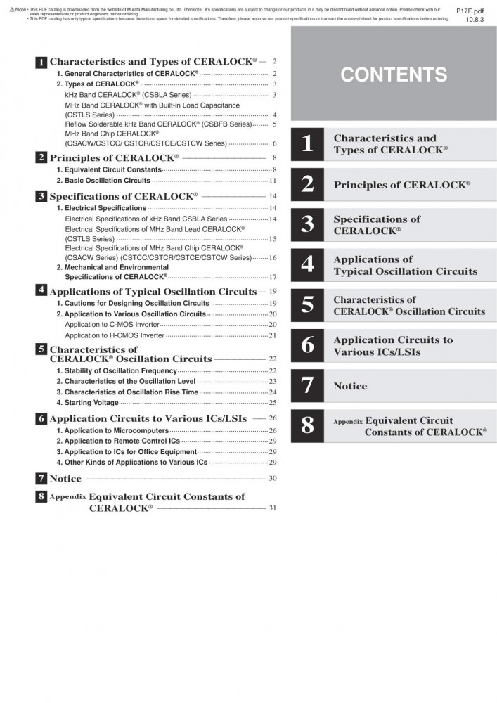 Ceramic Resonator CERALOCK application manual, page 3