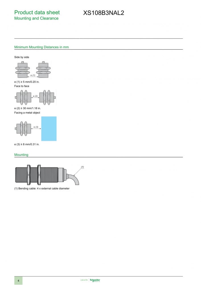 XS108B3NAL2 product data sheet page 4