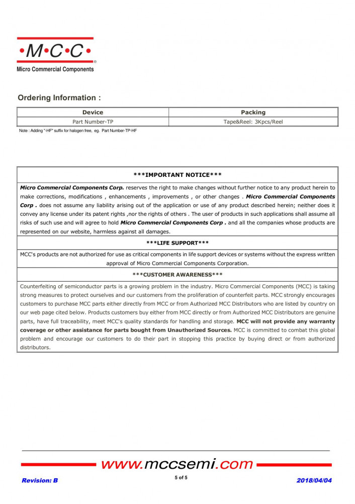 SI2301A-TP datasheet page 5