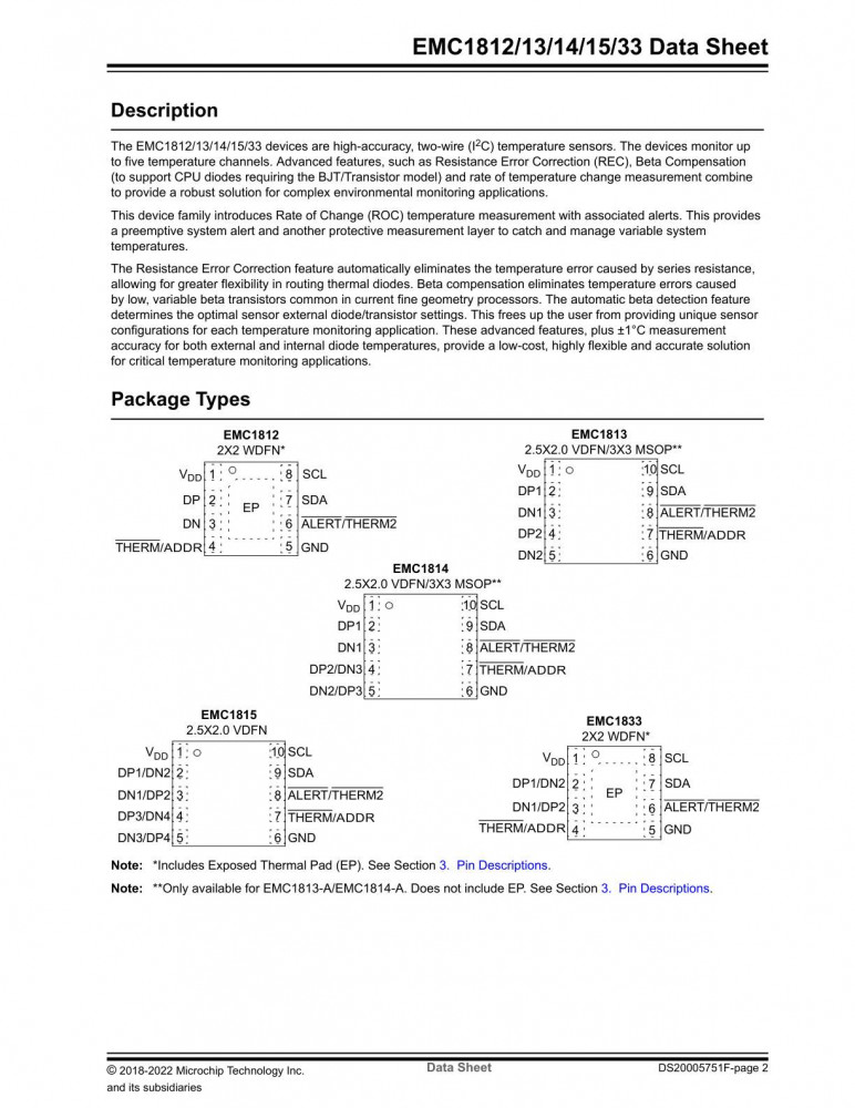 EMC181x datasheet page 2