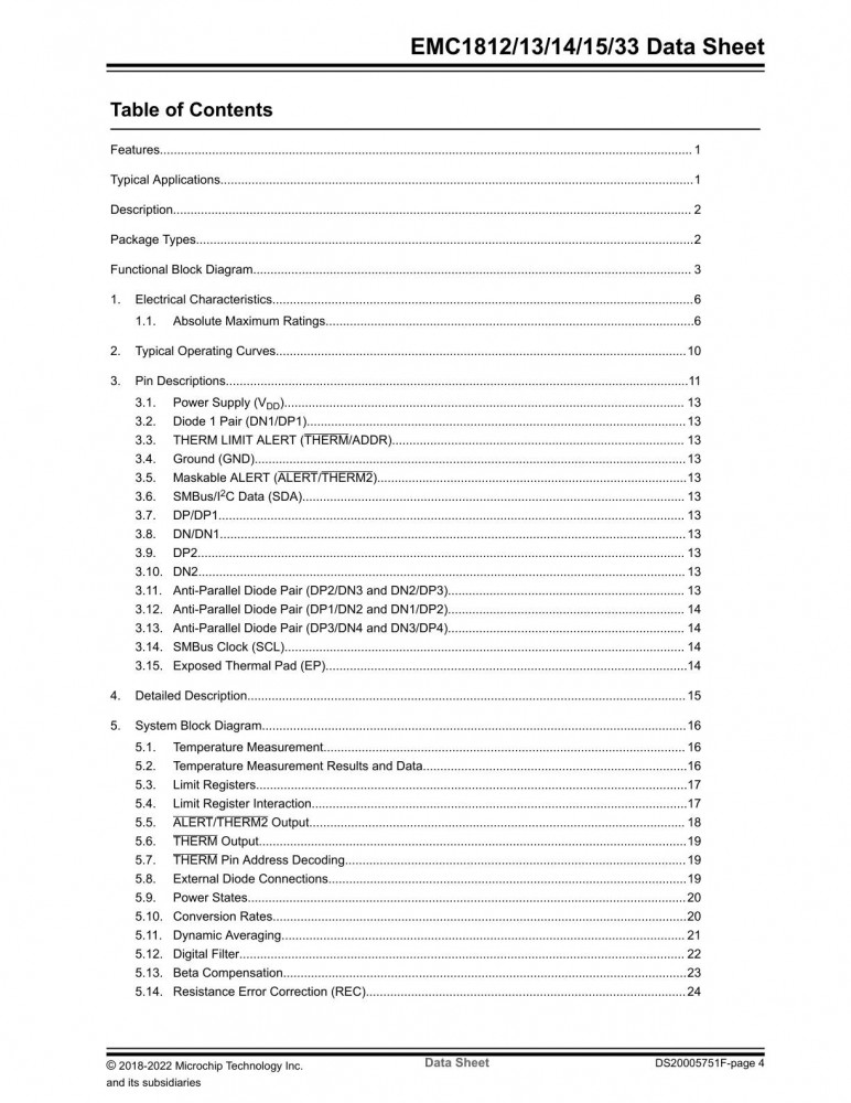 EMC181x datasheet page 4
