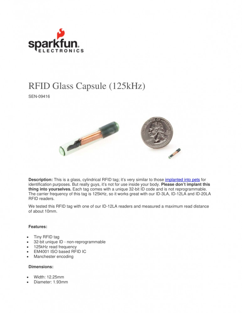 SEN-09416 technical document page 1