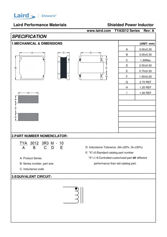 TYA3012 datasheet page 2